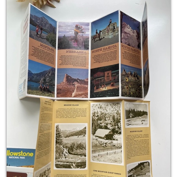 Other | 1974 Montana Yellowstone Travel Brochure Booklet Map Guide Lot ...
